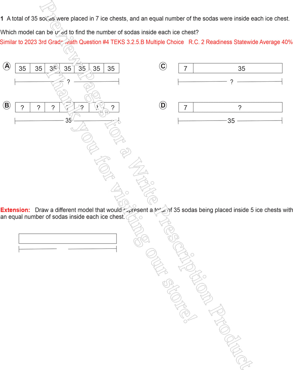 3rd Grade Digital Math Surgery Practice Test Based on the 2023 Most Di ...
