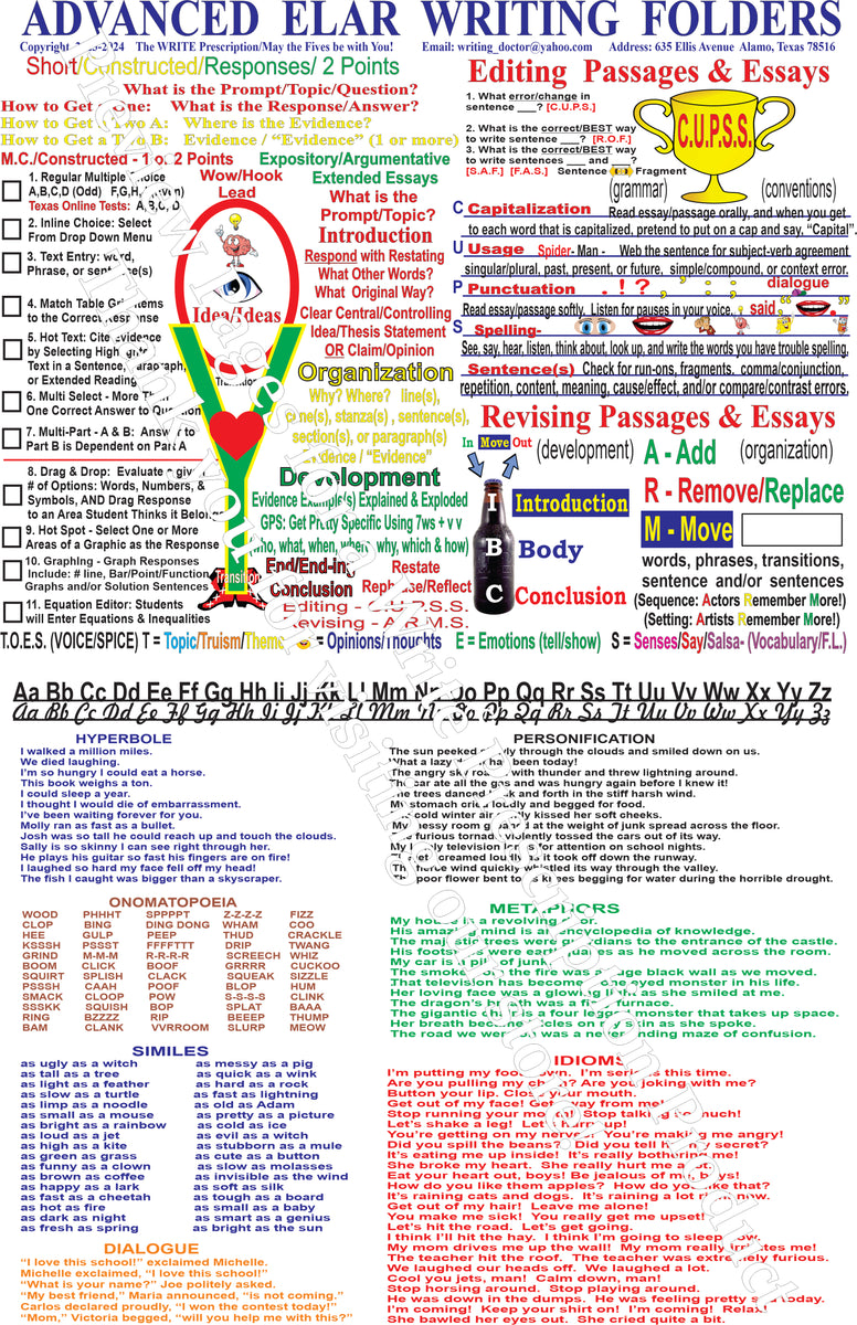 2025-2026 HARD COPIES OF MATERIALS: Class Sets of 25 Advanced 2.0 ELAR ...