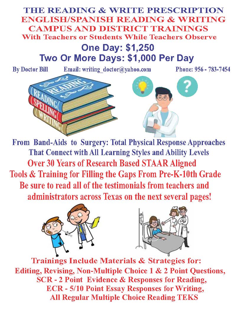 WRITING, ELA/SLA READING TRAININGS FOR TEACHERS OR STUDENTS WHILE TEAC ...