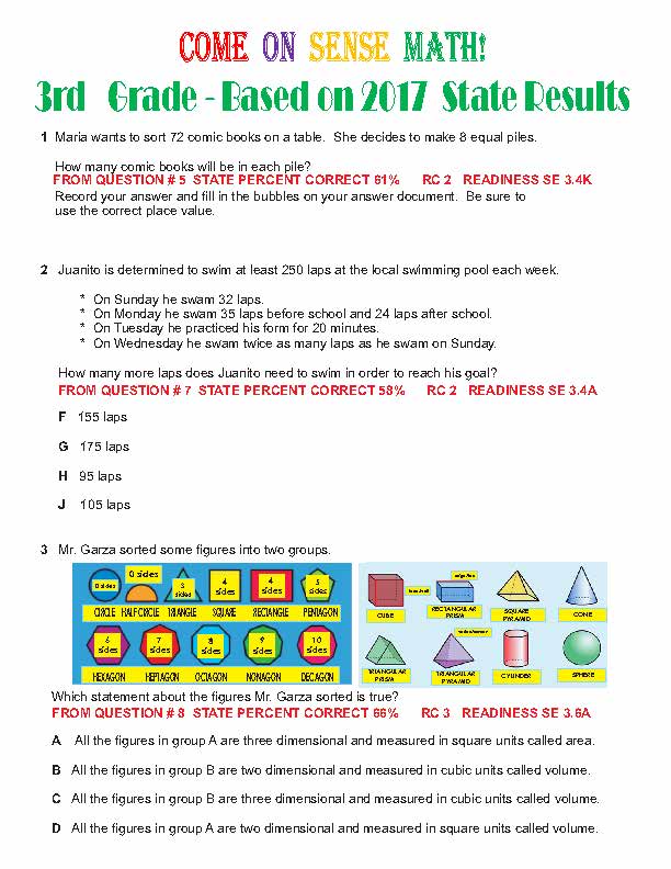 3rd Grade Math Surgery Modeled After Most Difficult Questions from 201 ...